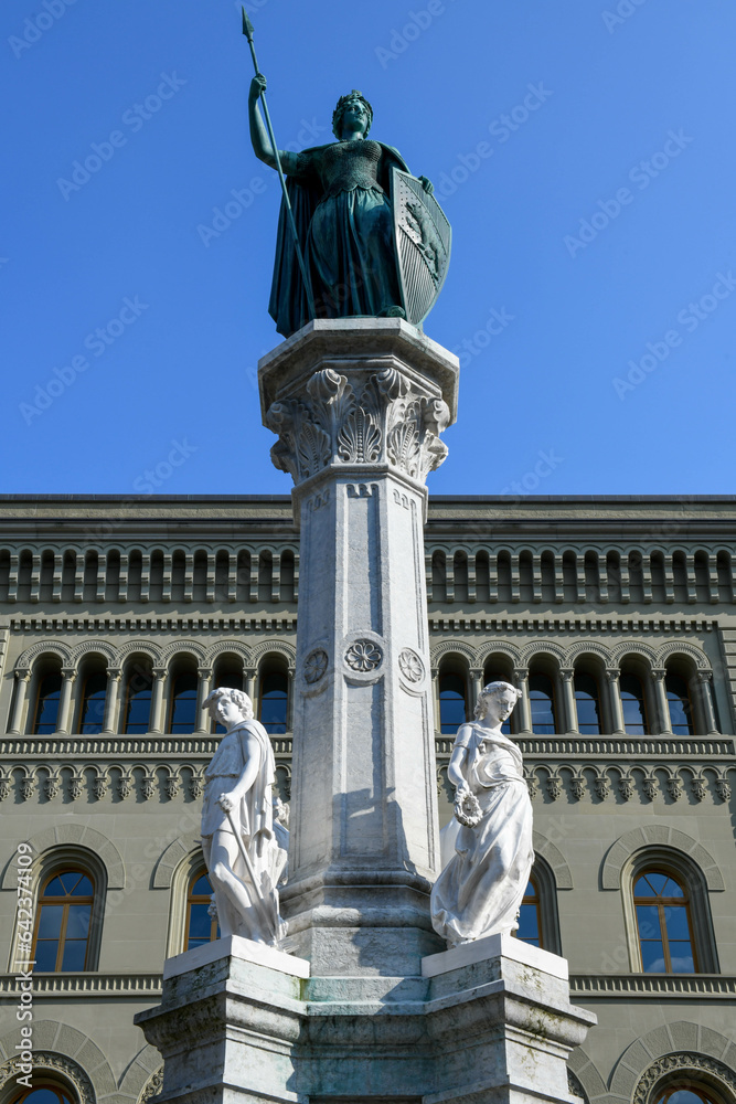 The statue of Helvetia at Bern on Switzerland Stock Photo | Adobe Stock