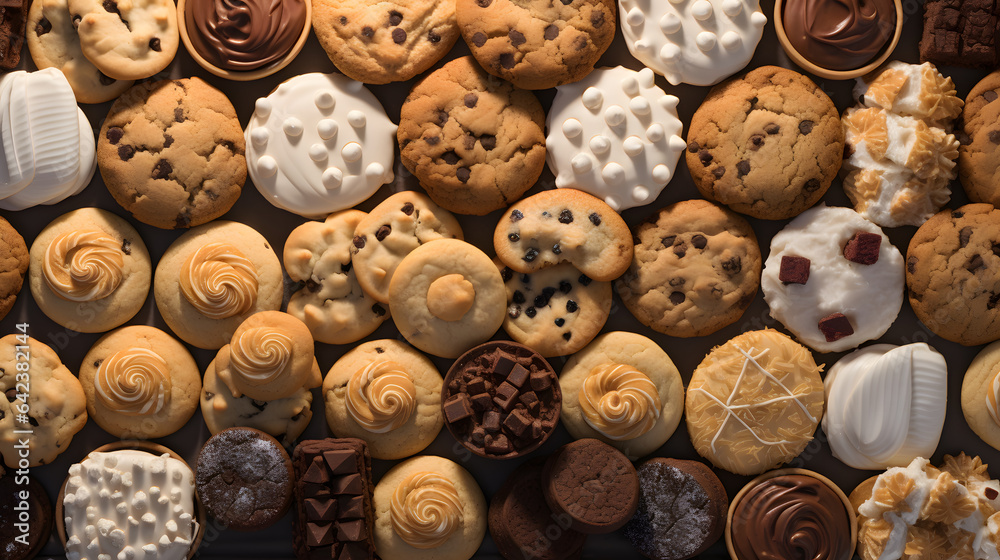 An assortment of cookies in different shapes and sizes takes center ...