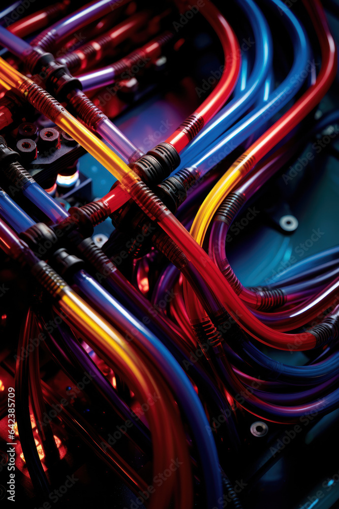 TPU (Tensor processing unit) Chip and Circuit Board with colored ...