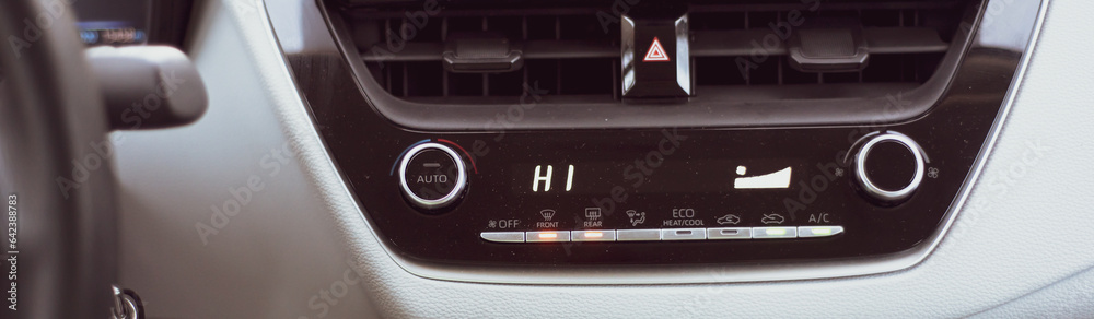 Panorama view highest temperate heat setting with knobs, digital ...