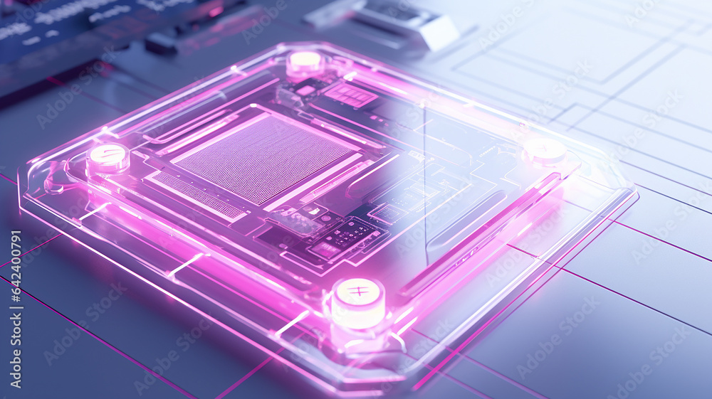 Future innovative digital Quantum Computer System Micro Chip Circuit ...