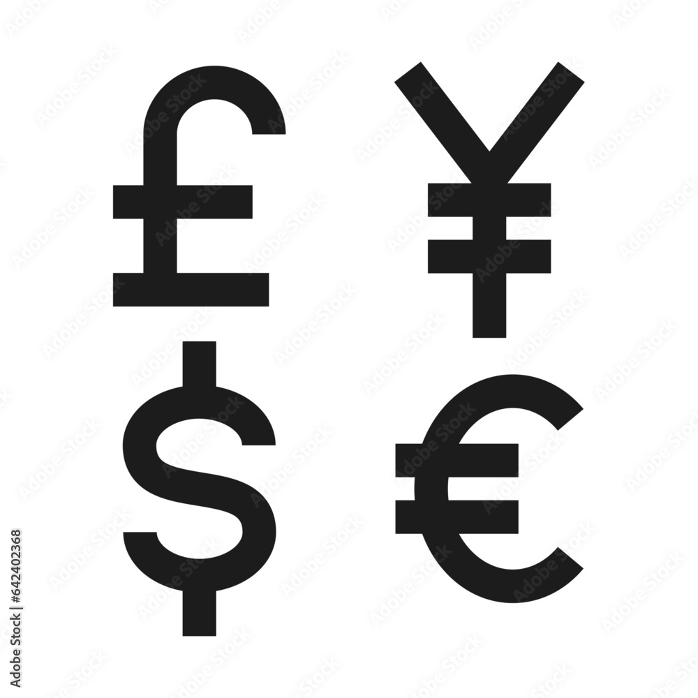 Vector most used currency symbols on white background Stock Vector ...