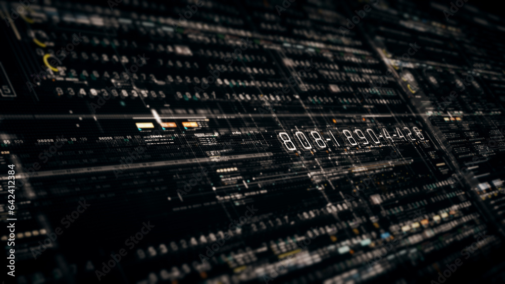Advanced data matrix simulation UI with cutting-edge digital ...