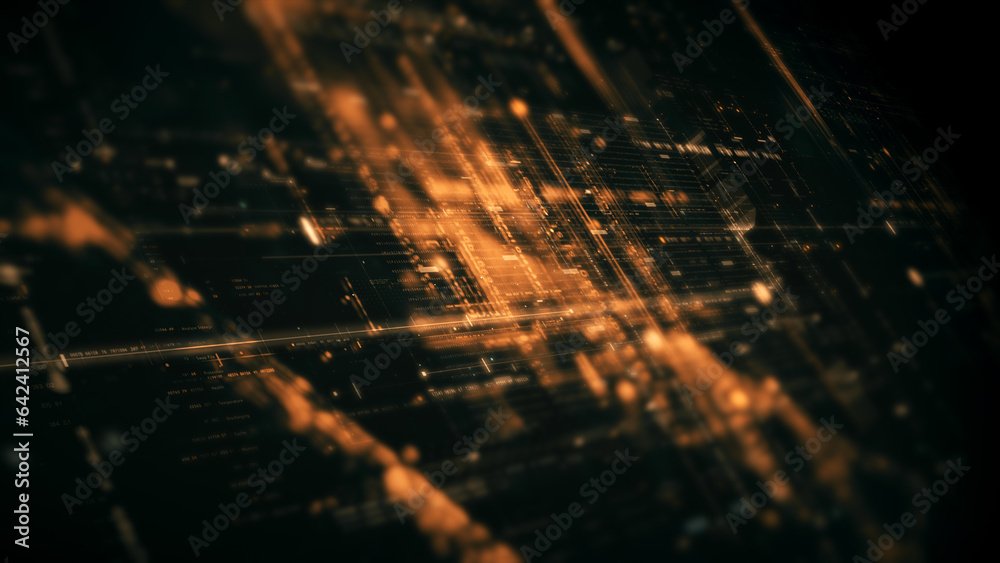 Advanced data matrix simulation UI with cutting-edge digital ...