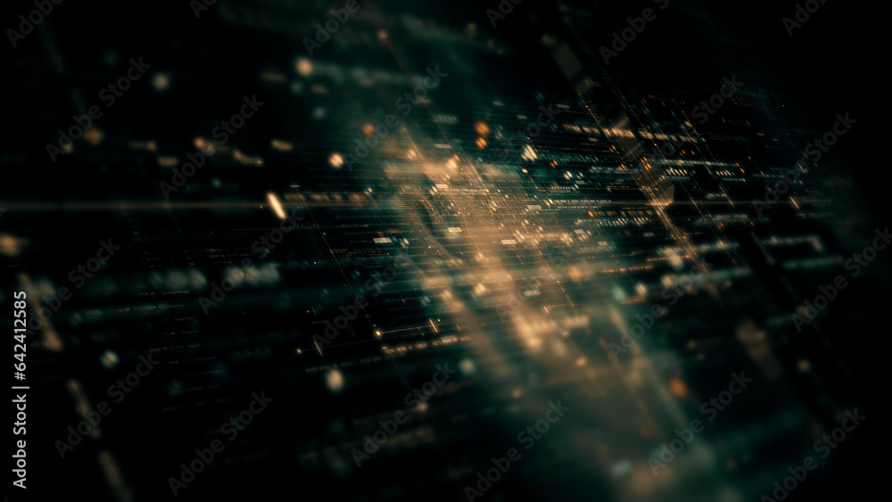 Advanced data matrix simulation UI with cutting-edge digital ...