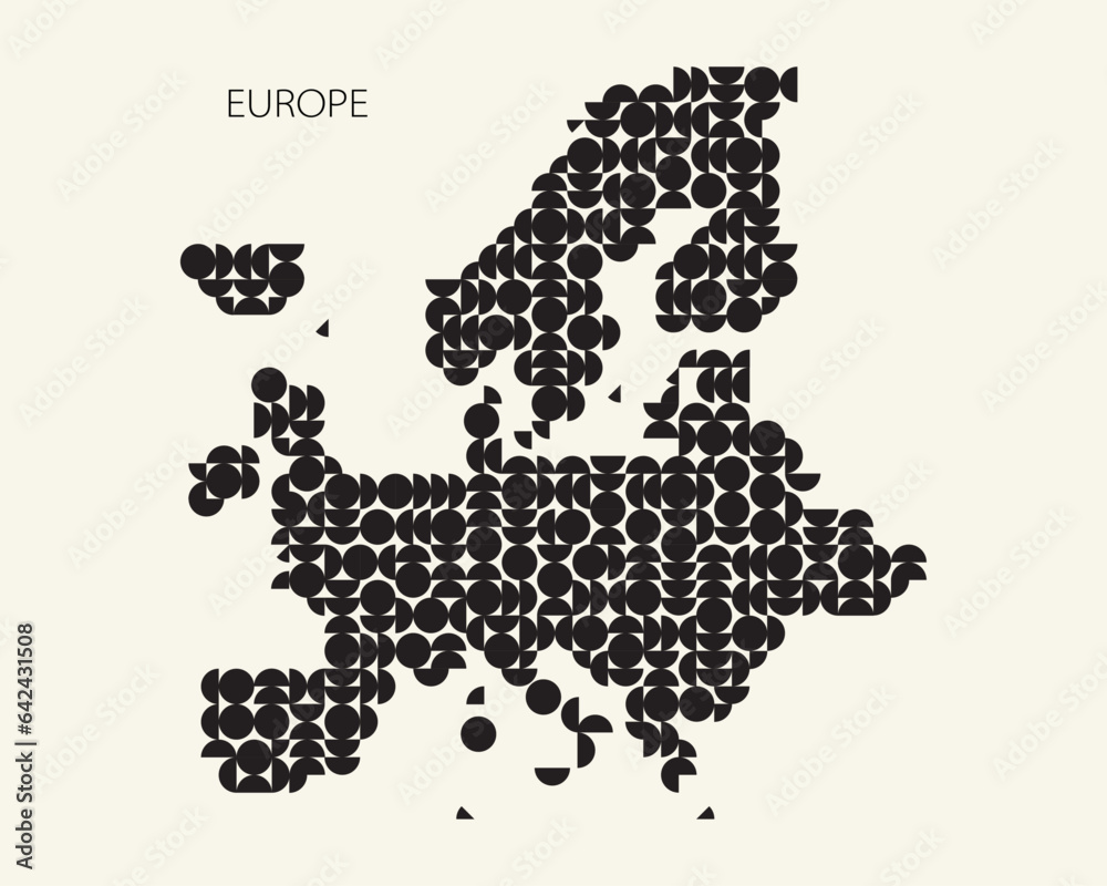 europe map in circle semicircle graphic Stock Vector | Adobe Stock