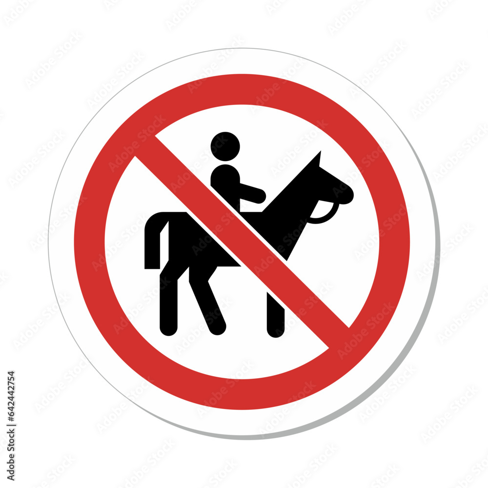 ISO Prohibition Circular Sign: No Horse Riding Symbol Stock Vector ...