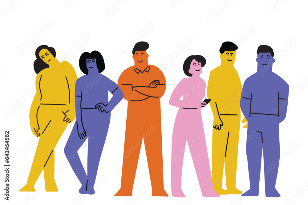 Cartoon Characters. Group of people. Unity team. Outstanding employees ...