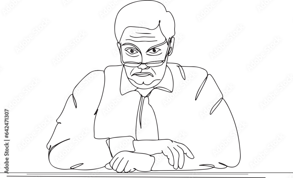 Angry Boss Vector Illustration - Grumpy Manager at Work, Angry Boss at ...