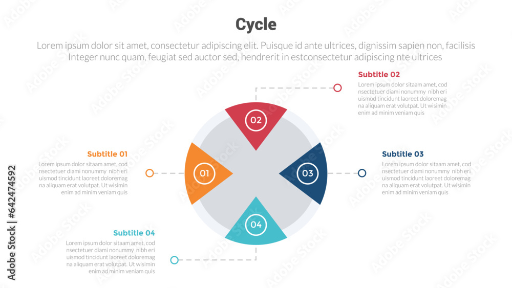 cycle or cycles stage infographics template diagram with big circle and ...