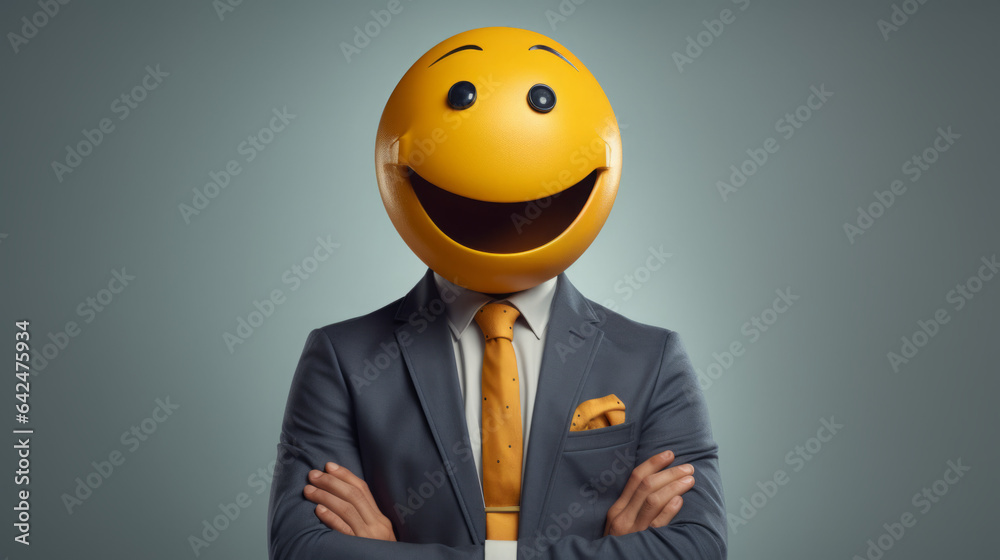 A human emoji. A businessman emoji. A man with an emoji face. Yellow ...