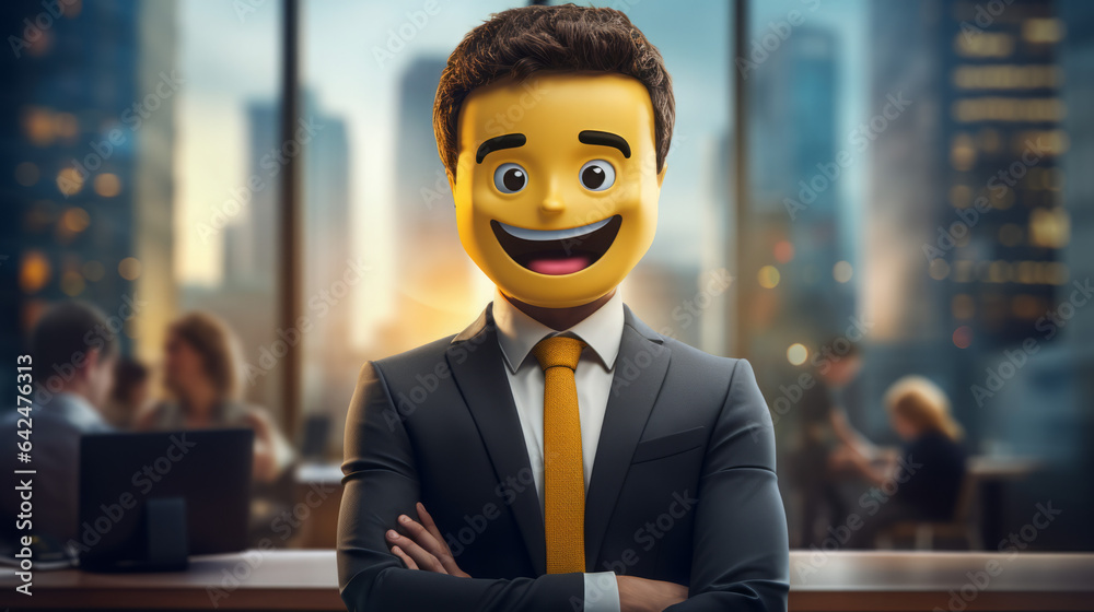 A human emoji. A businessman emoji. A man with an emoji face. Yellow ...