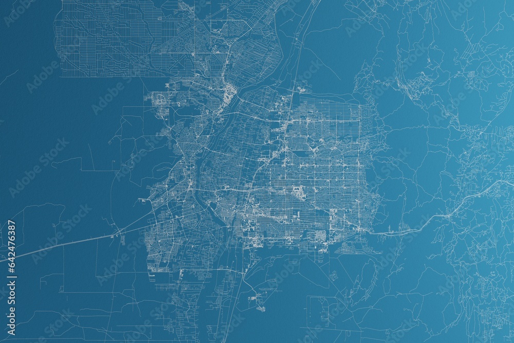 Map of the streets of Albuquerque (New Mexico, USA) made with white ...
