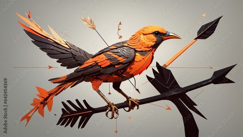 Bird with arrow through it. Bird is pierced by arrow natural elements ...
