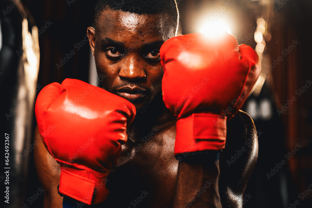 Boxing fighter shirtless posing, African American Black boxer wearing ...