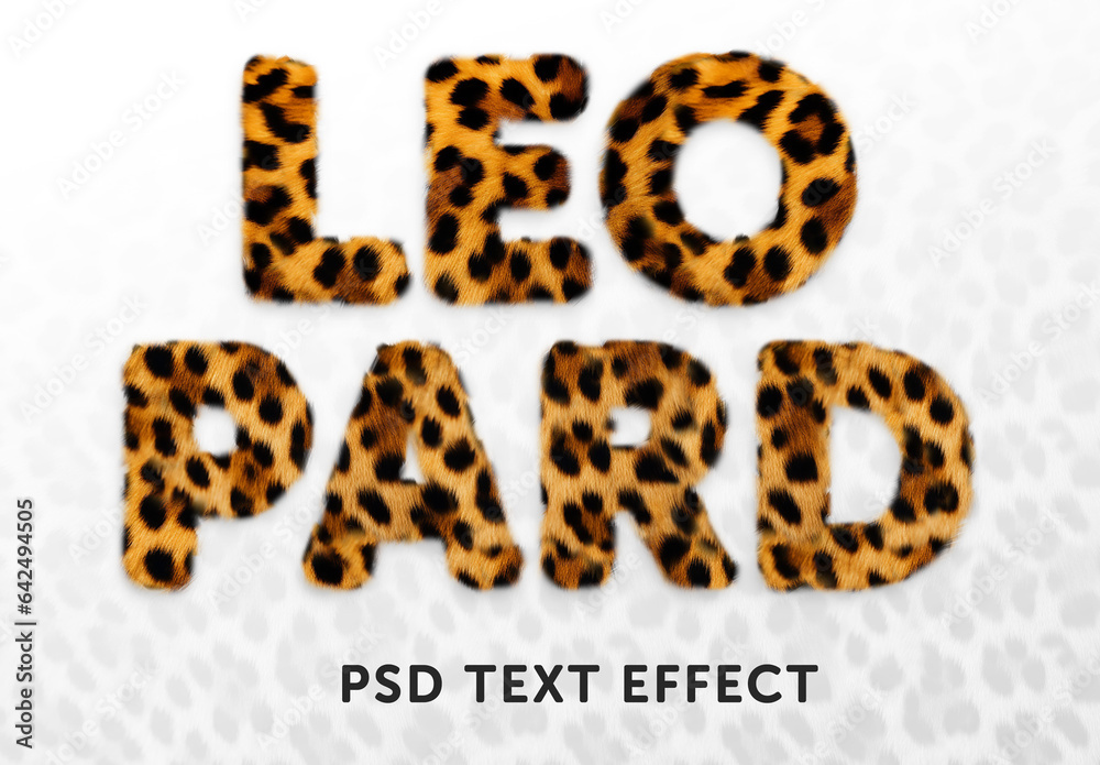 3d Leopard text effect with Generative AI Stock Template | Adobe Stock