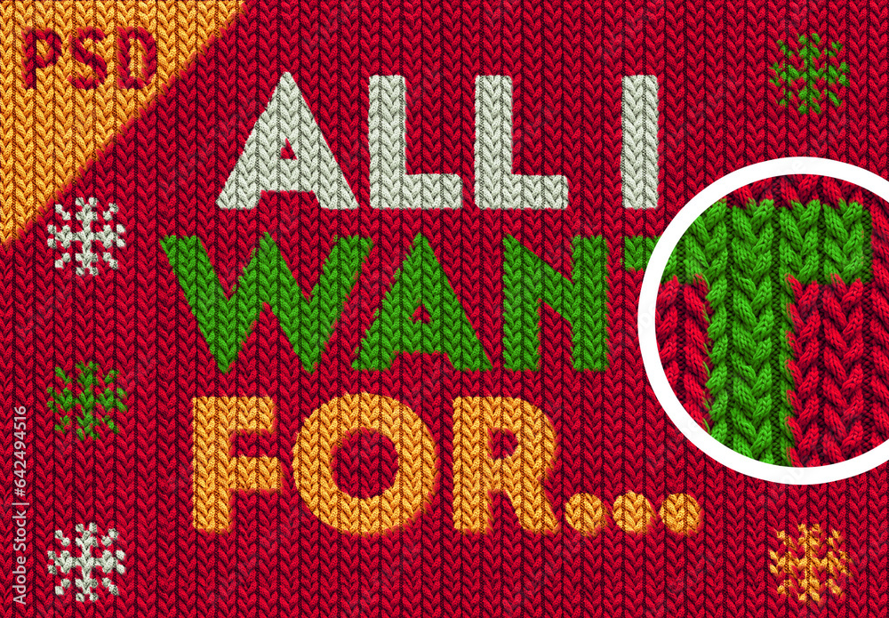 Knitted text effect Stock Template | Adobe Stock