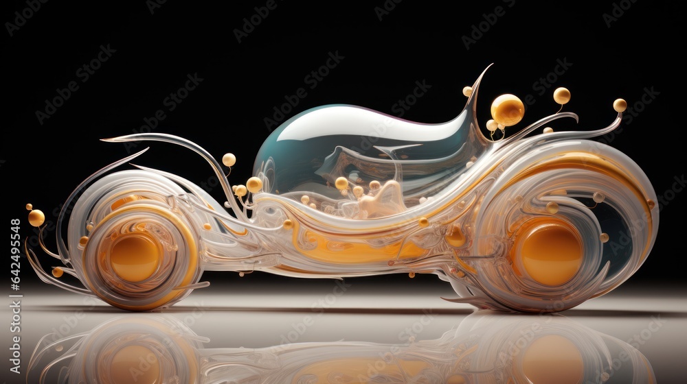 Translucent Futuristic crazy car of the future based on bionic ...