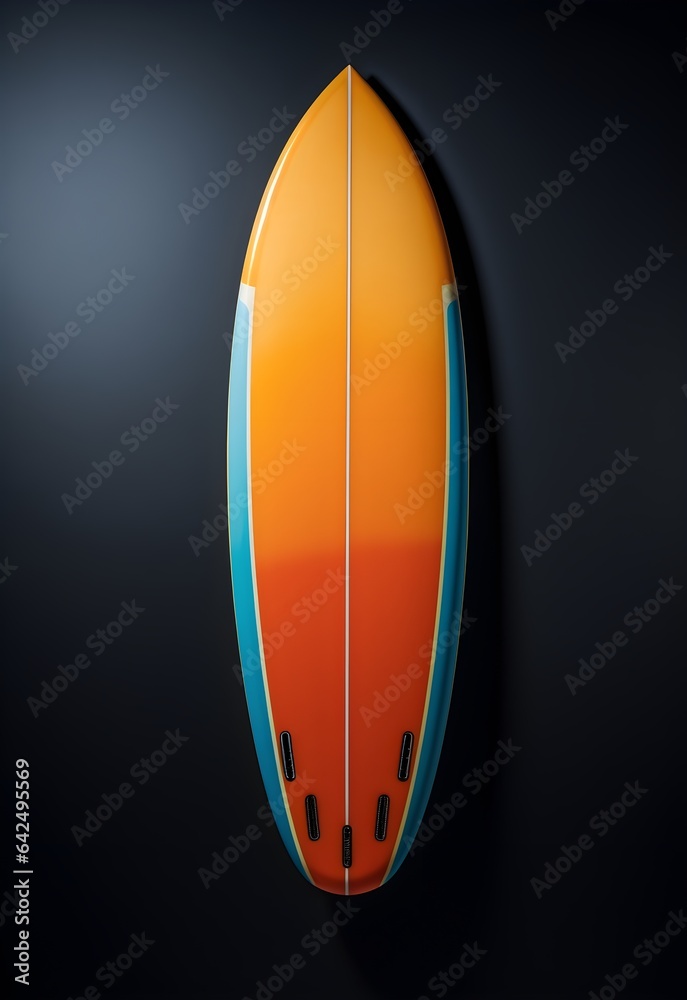 Riding the Pop Art Waves: A Minimalist Surfboard on the Beach" - This ...