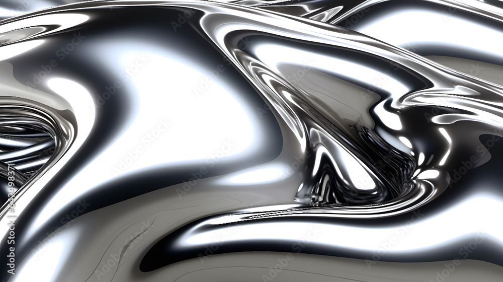 Sleek and shiny chrome surface with a reflective texture Stock ...