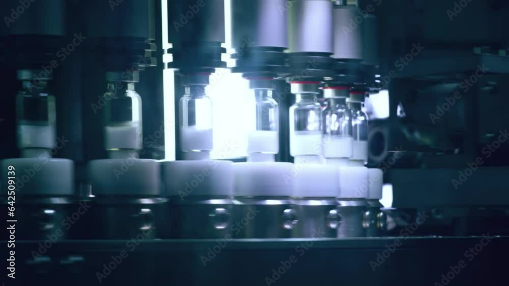 Vaccine capsules Mass Production in Pharmaceutical Factory Laboratory ...