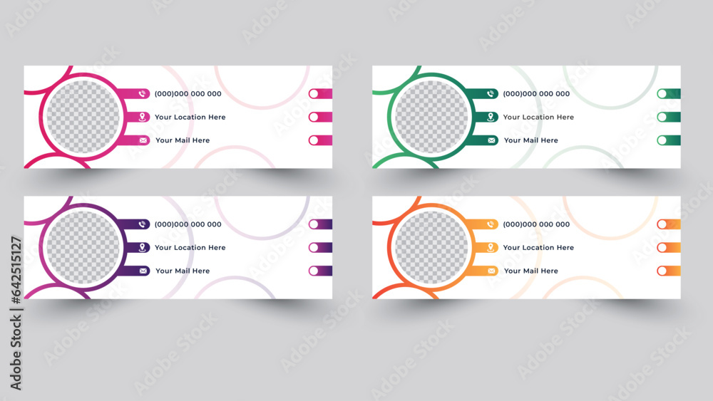 Set of modern email signature design, modern creative email signature ...