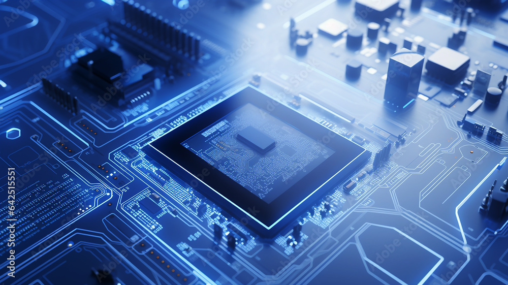 Future innovative digital Quantum Computer System network Micro Chip ...