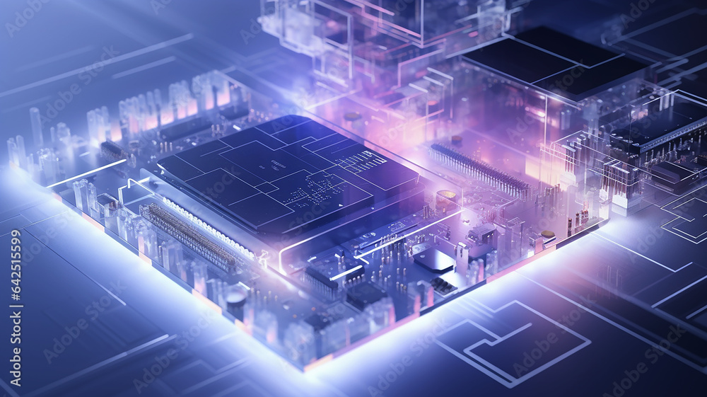 Future innovative digital Quantum Computer System network Micro Chip ...