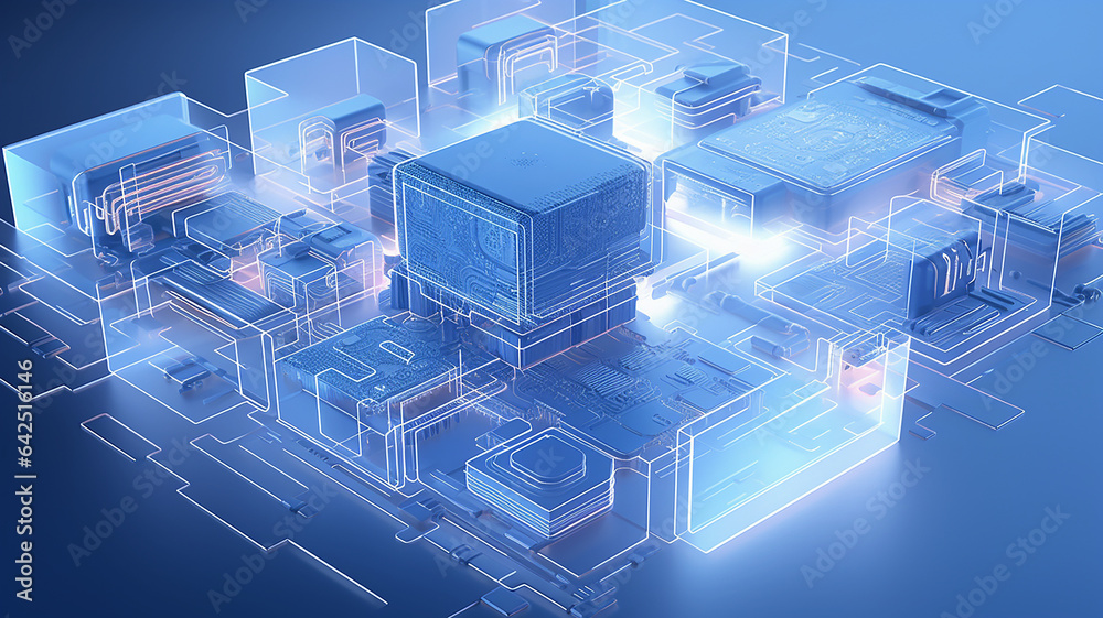 Future innovative digital Quantum Computer System network Micro Chip ...