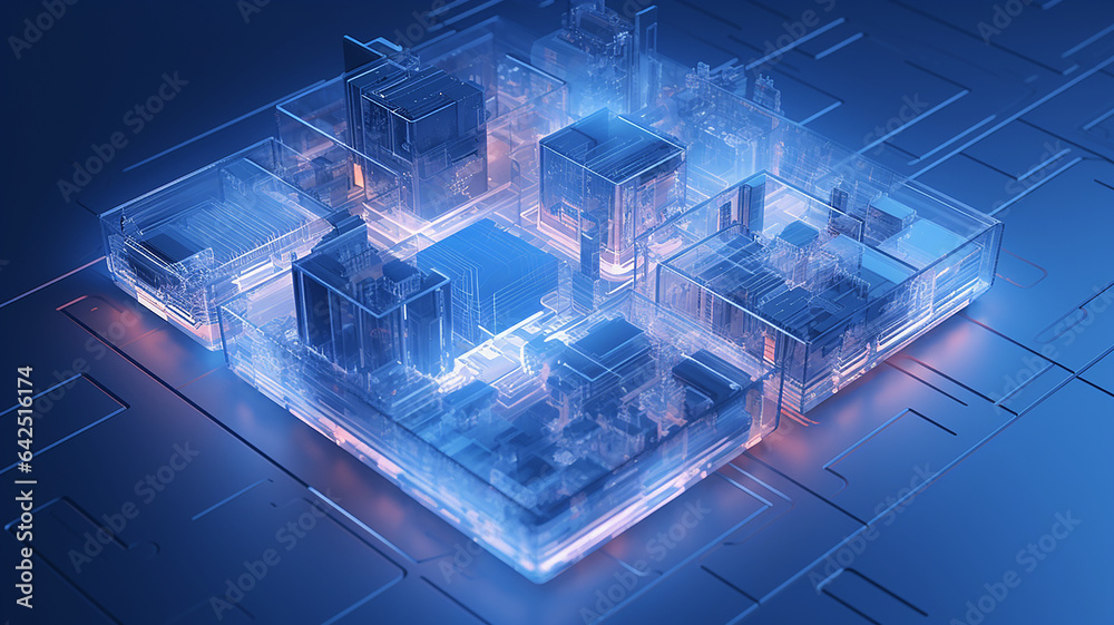 Future innovative digital Quantum Computer System network Micro Chip ...