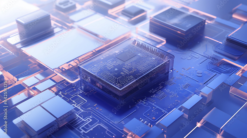 Future innovative digital Quantum Computer System Micro Chip Circuit ...