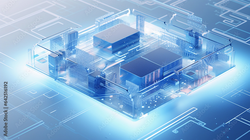 Future innovative digital Quantum Computer System Micro Chip Circuit ...