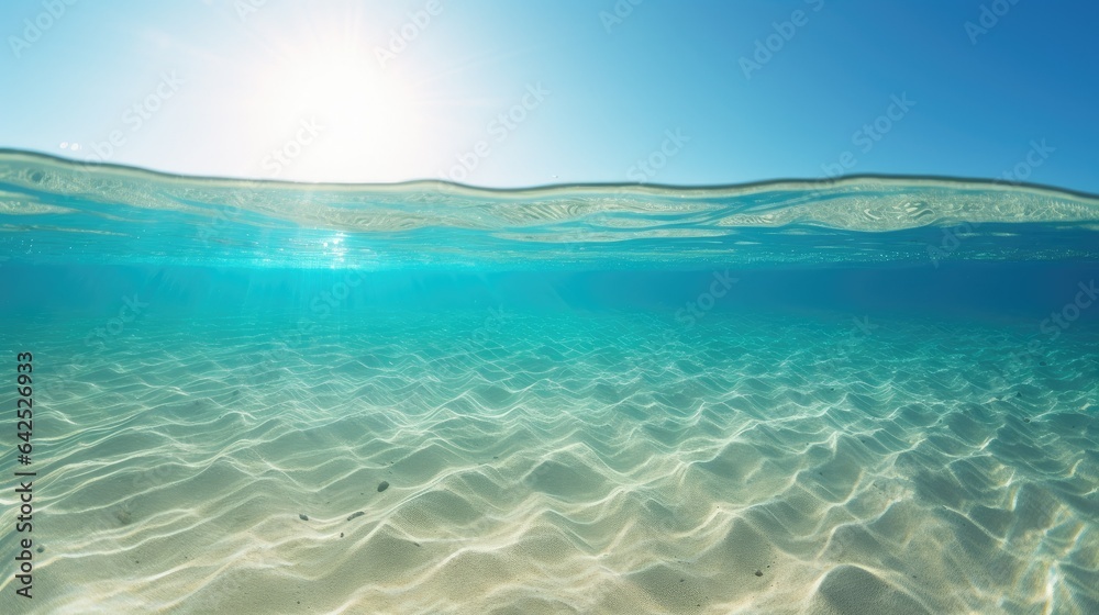 Underwater Oasis: Pristine Depths and Boundless Sky - A Hyper-Realistic ...