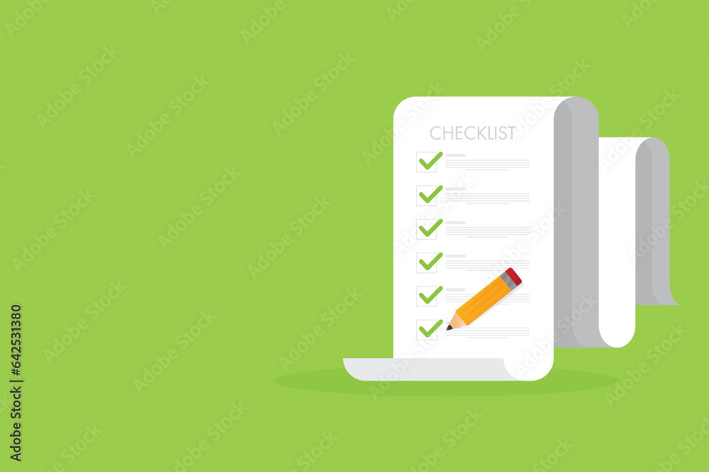 Check list document, paper check list and to do list with checkboxes ...