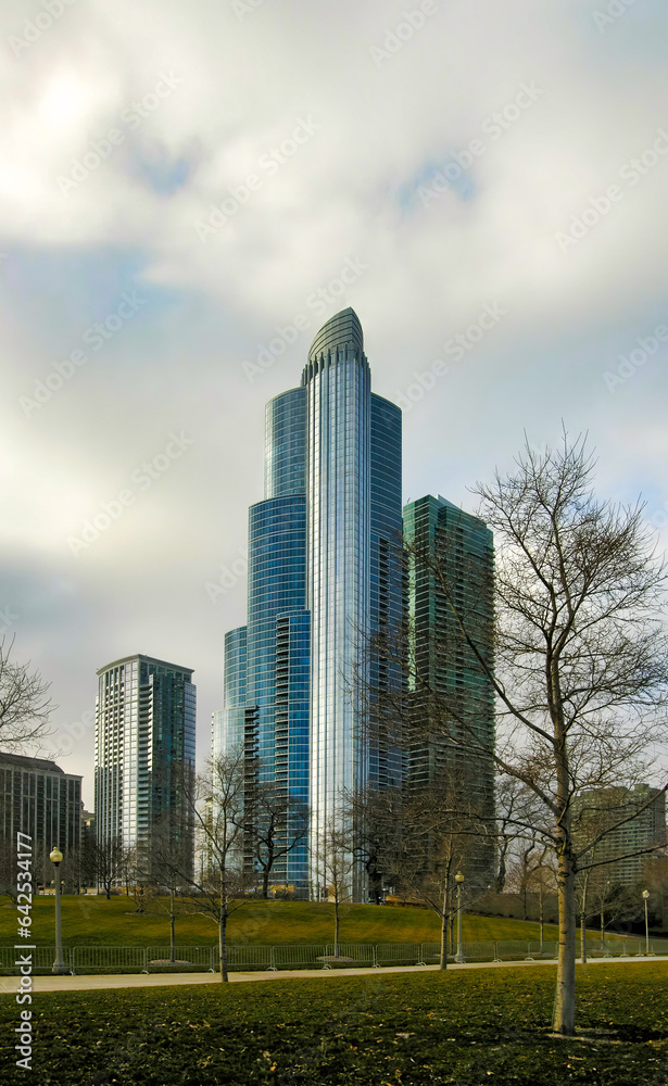 One of Chicago's skyscrapers, One Museum Park as seen from the ...