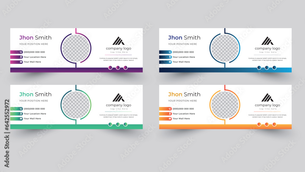 Set of modern email signature design, modern creative email signature ...
