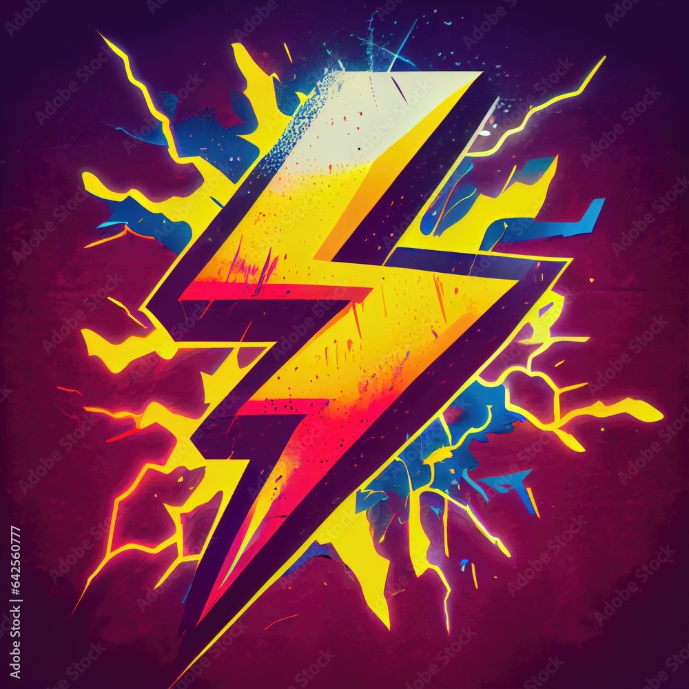 Bold Graphic of a Lightning Bolt: Striking Power and Energy in a Single ...