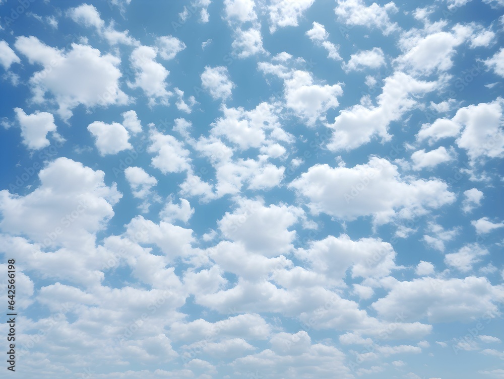 Blue sky with white clouds, sunny day, fair weather, bright daylight ...