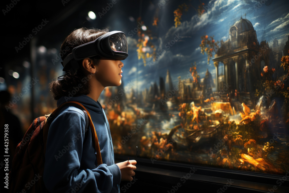 A student takes a virtual tour of historical landmarks, combining ...