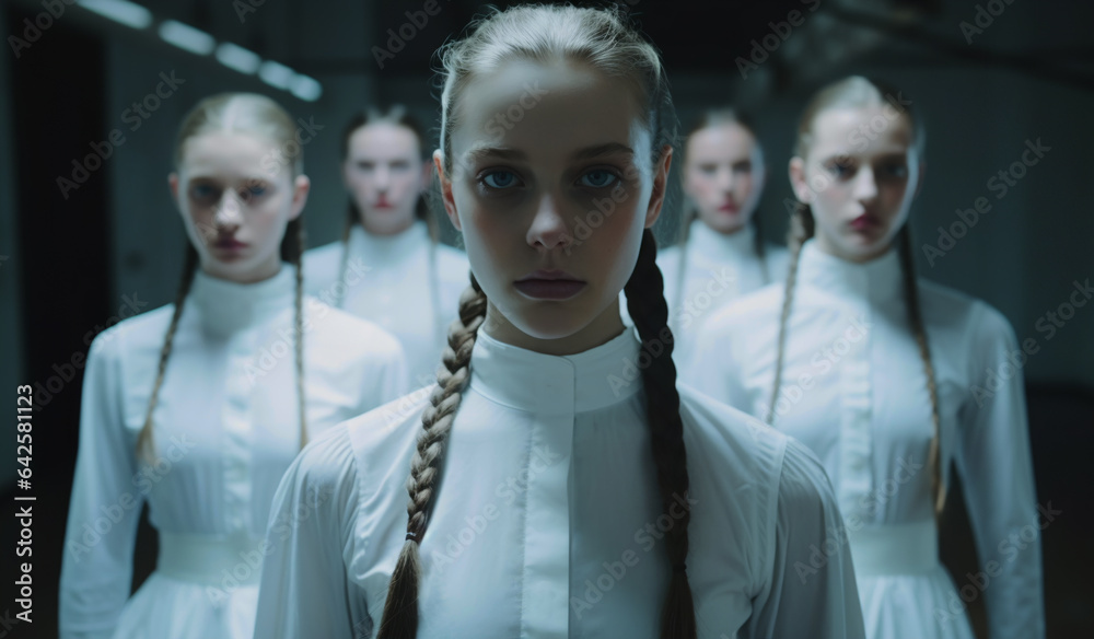AI-Generated photo of a group of young women dancers group wearing ...