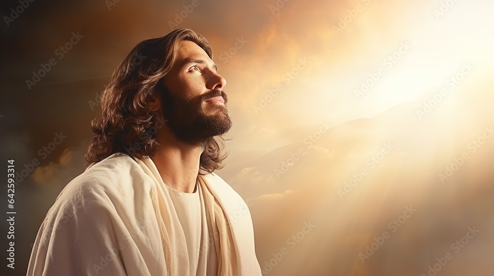 Religious concept of the son of god bible jesus christ, copy space ...