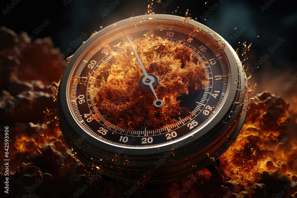 Earth experiencing extreme high temperatures, depicted with a ...