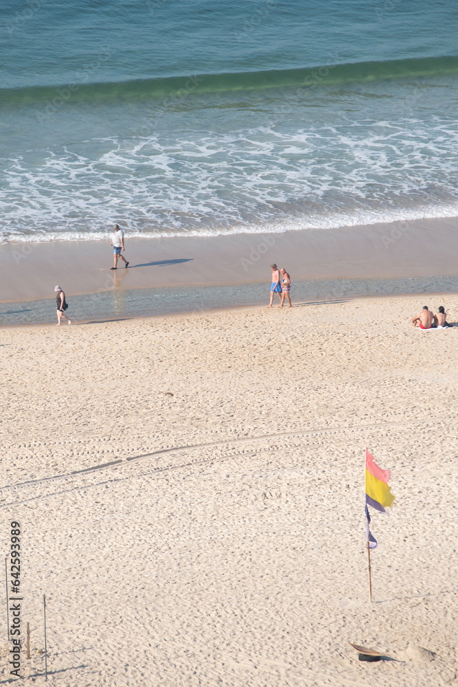 Rio de Janeiro, Brazil: early morning activities on a desert Copacabana ...