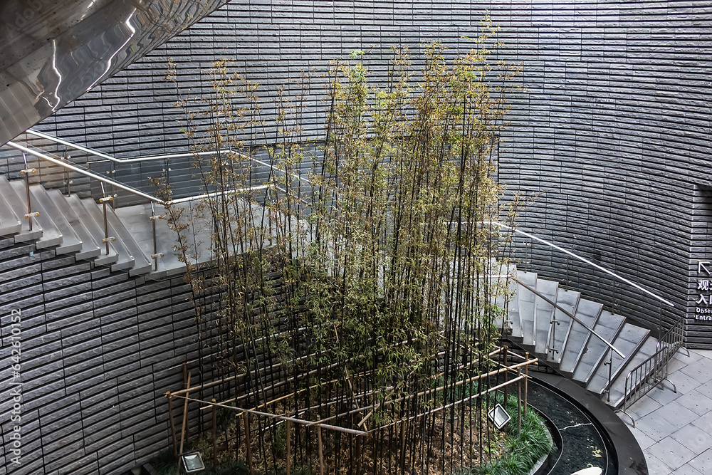Shanghai Tower interior - 128-story, 632-meter-tall skyscraper (2015 ...