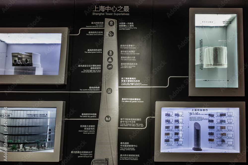 Shanghai Tower interior - 128-story, 632-meter-tall skyscraper (2015 ...