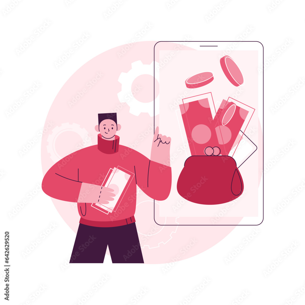 Digital wallet abstract concept vector illustration. Payment technology ...