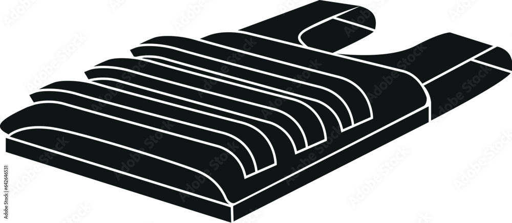 Cartoon Black and White Illustration Vector Of a Kevlar Bulletproof ...