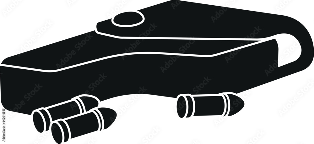 Cartoon Black and White Illustration Vector Of a Gun Holster and ...