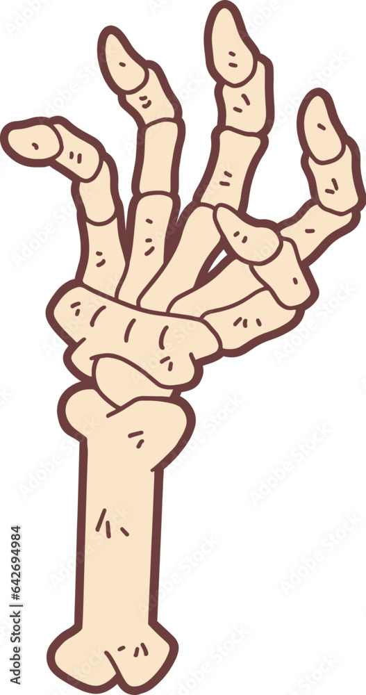 Skeleton hand with sign, halloween decoration vector illustration Stock ...