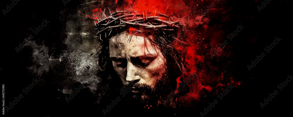Divine Love and Sacrifice: Painting Of Jesus Christ with Crown of ...